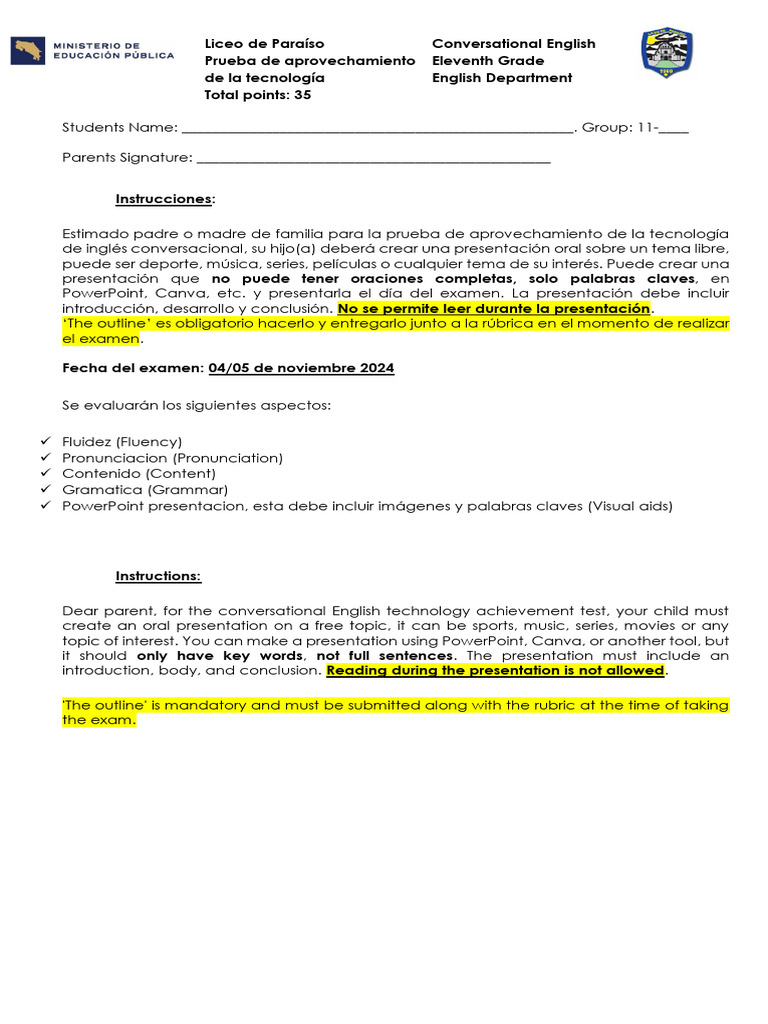 11th Aprovechamiento Tecnología | PDF | Vocabulary | Reading Comprehension