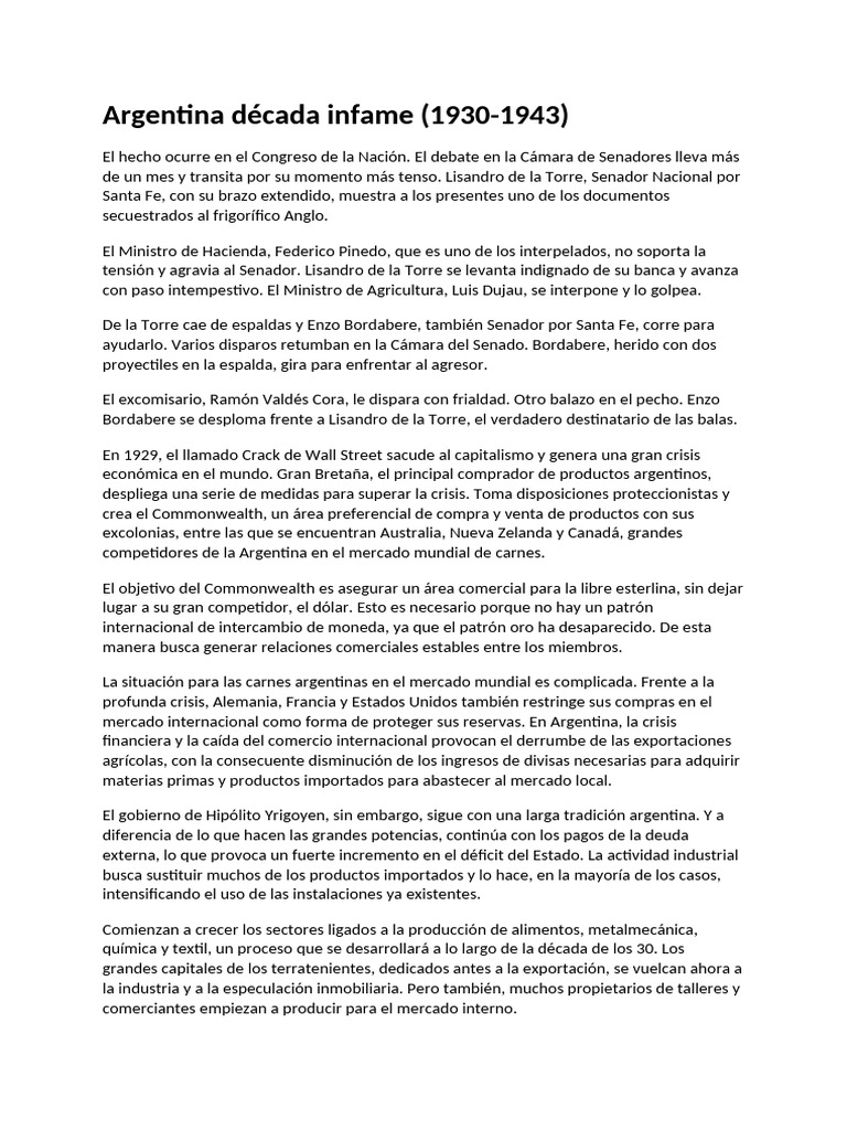 Argentina Década Infame (1930-1943) | PDF | Economias