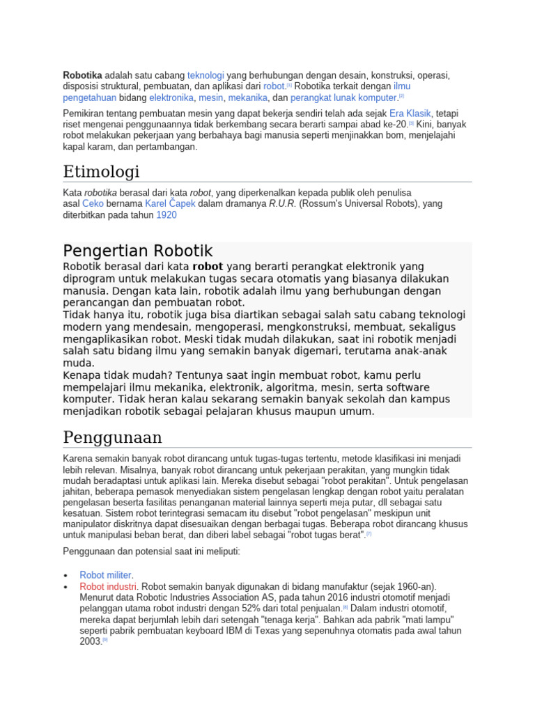 Peralatan Robotik | PDF