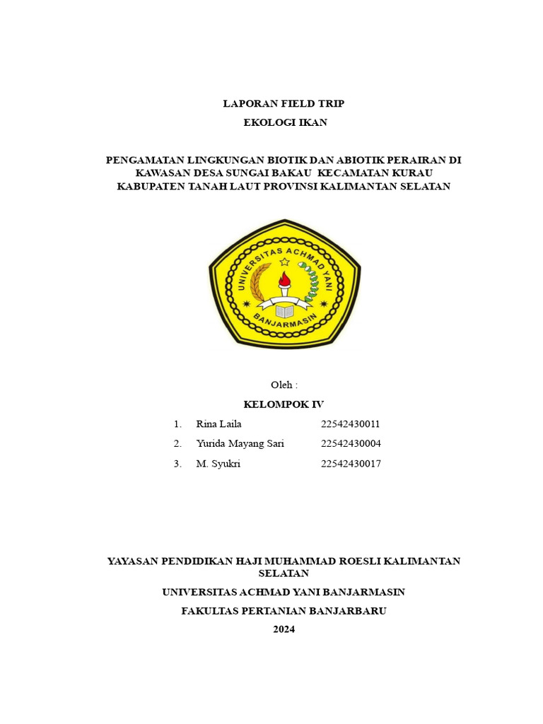 Laporan Field Trip Ekologi Ikan | PDF