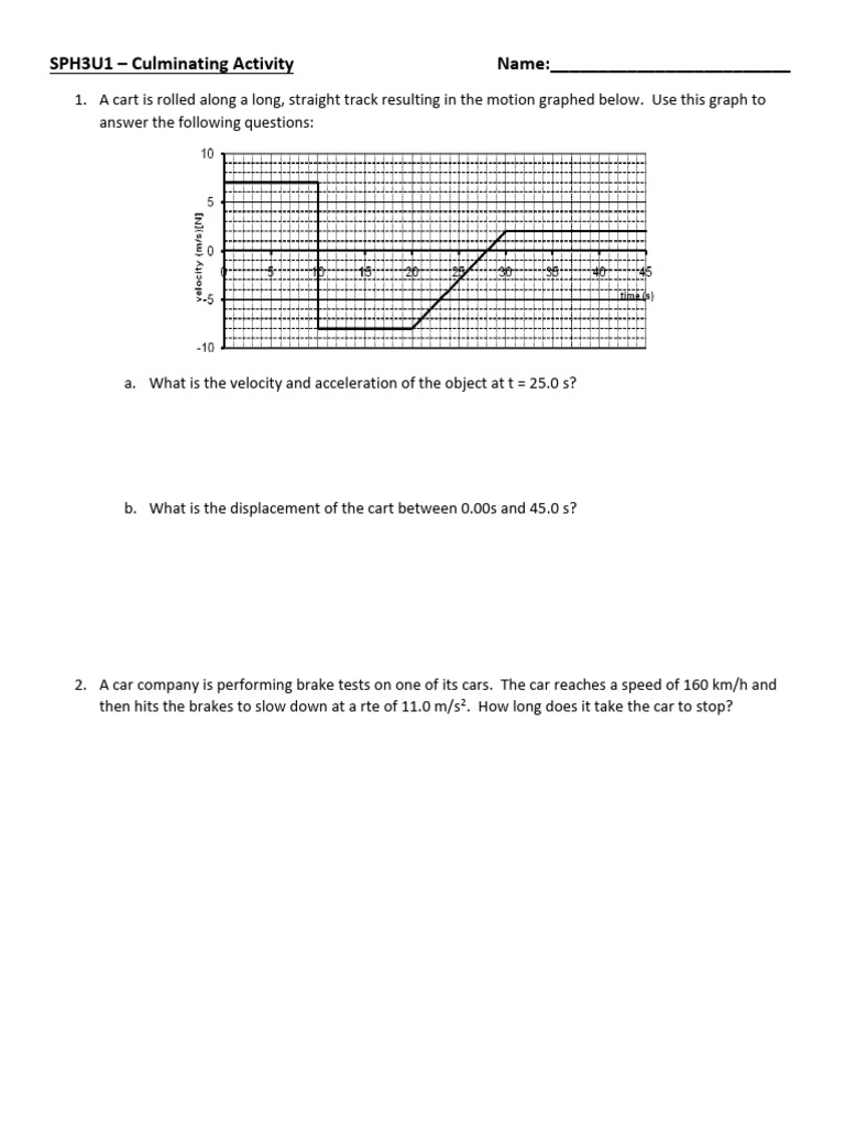SPH3U1 Culminating Activity - 2020 | PDF | Science & Mathematics