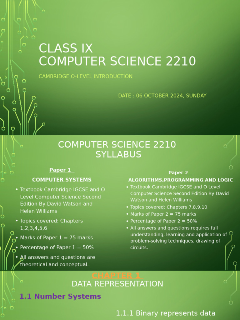 6 October 2024 - Class IX | PDF | Data Compression | Computer Science