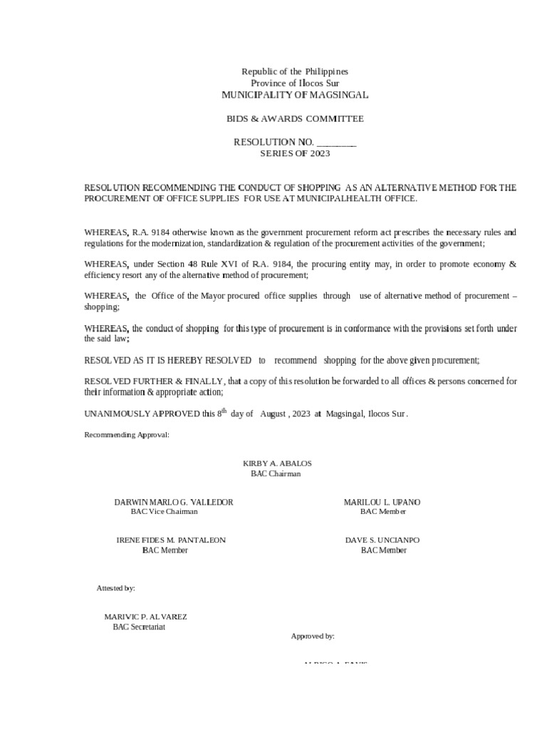 Bids & Awards Committee. Small Value Procurement | PDF
