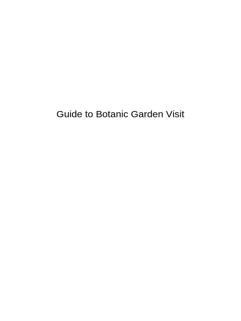 Guide To Botanic Garden Visit | PDF | Fern | Trees