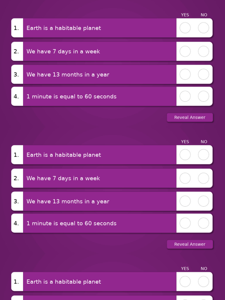 True or False Quiz Game | PDF