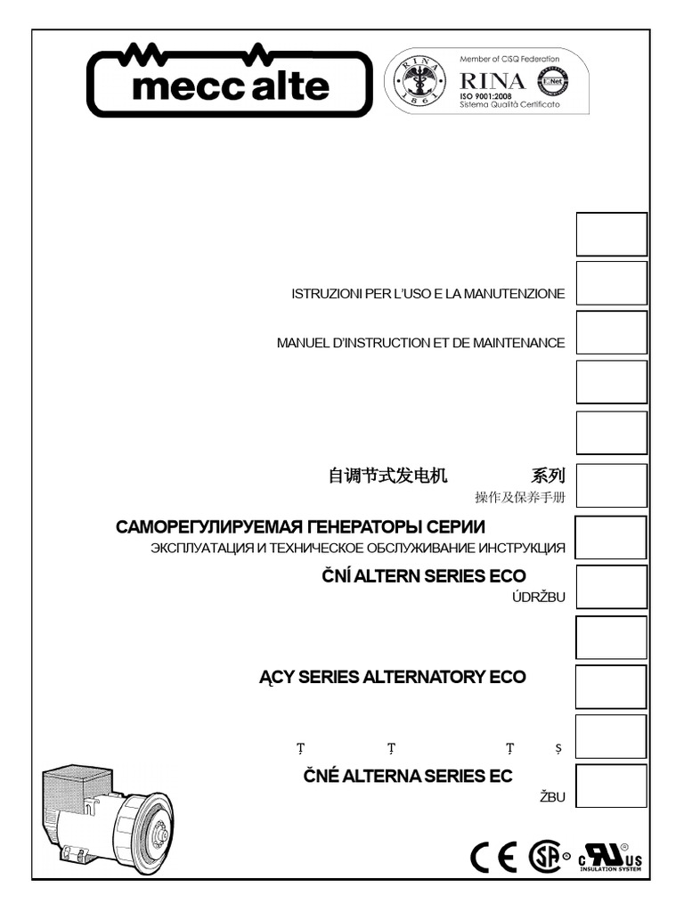 Manual ECO-ECP Rev02 | PDF | Electric Generator | Transformer