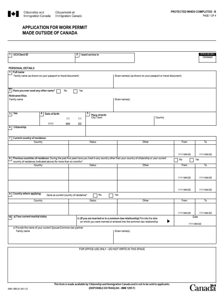 Work Permit Visa Application Forms. | PDF | Travel Visa | Human Migration