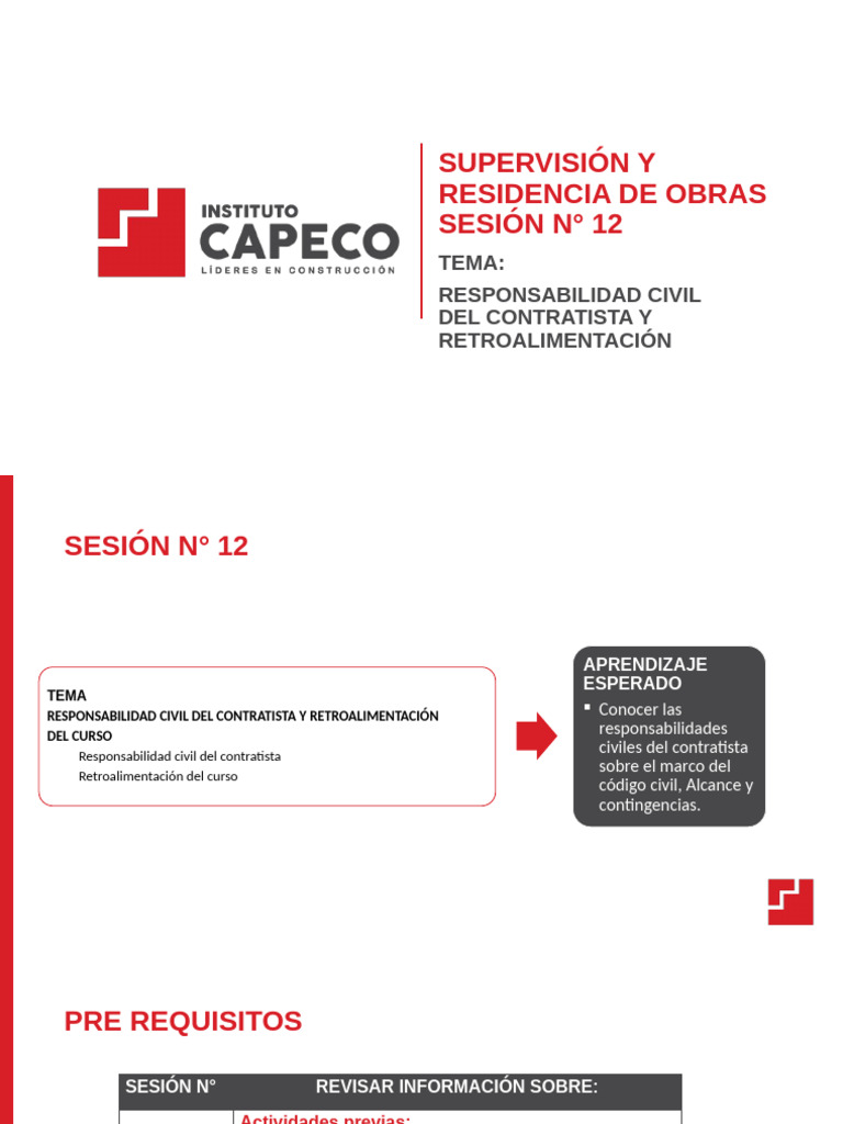 Sesion N°12 - Responsabilidad Civil Del Contratista y Retroalimentación | PDF | Derecho