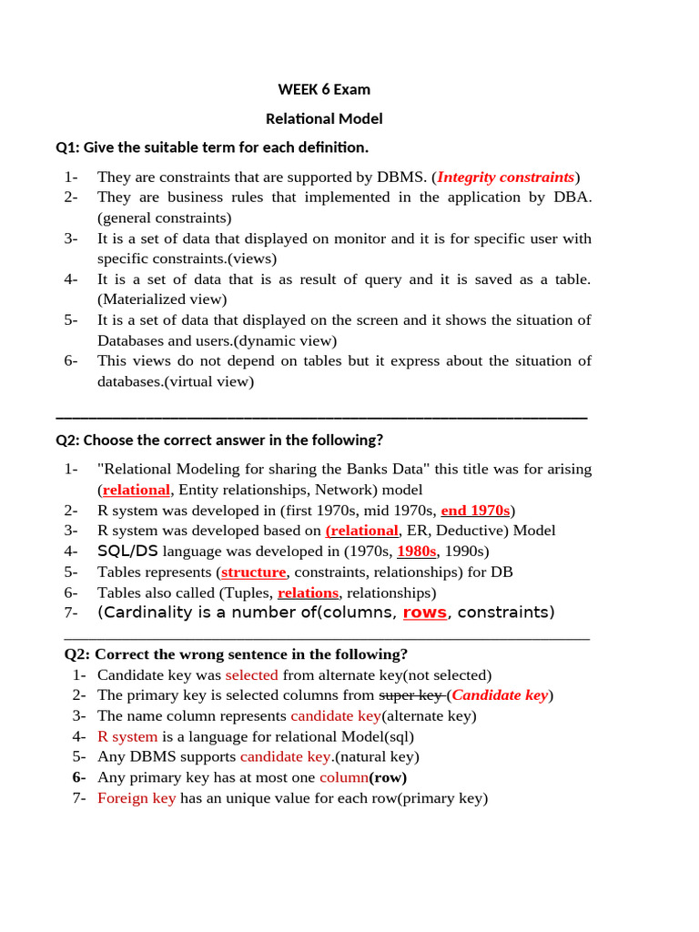 Weekly Exam 6 Answer | PDF