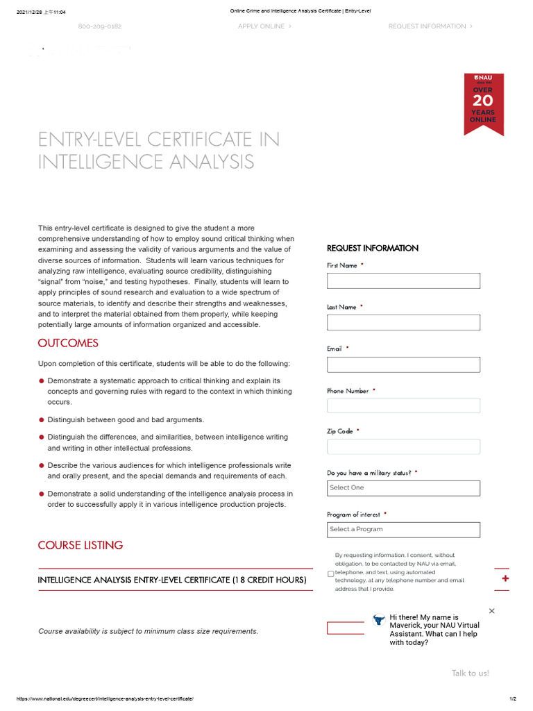 Online Crime and Intelligence Analysis Certificate - Entry-Level | PDF | Intelligence Analysis ...
