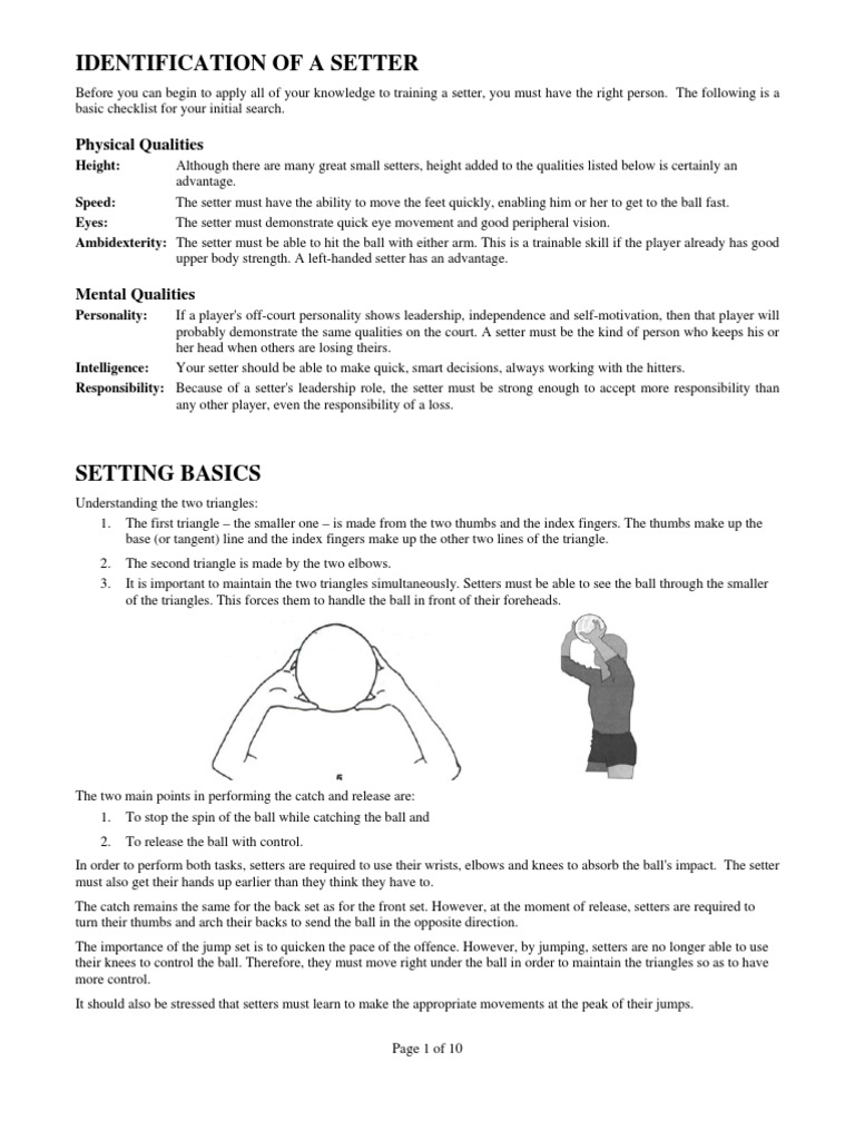 Setter Guide | PDF | Volleyball | Team Sports