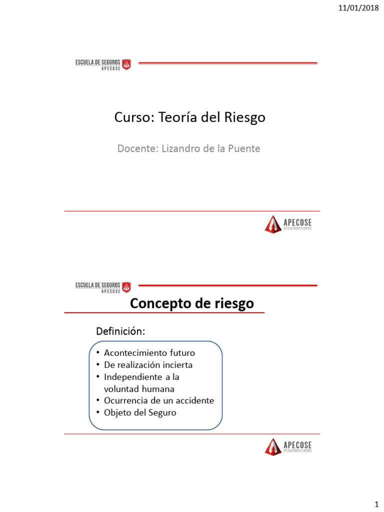 Teoría Del Riesgo | PDF | Póliza de seguros | Seguro