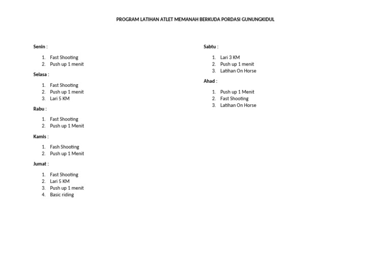 Program Latihan Atlet Pdf