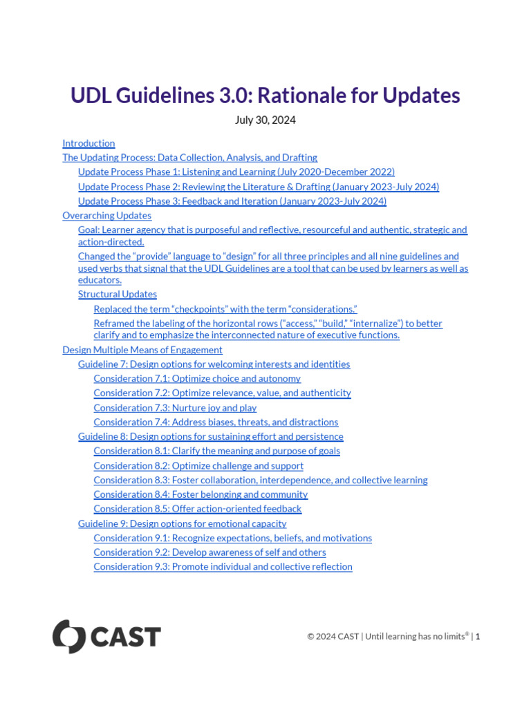 UDL Guidelines 3.0 Rationale | PDF | Learning | Information