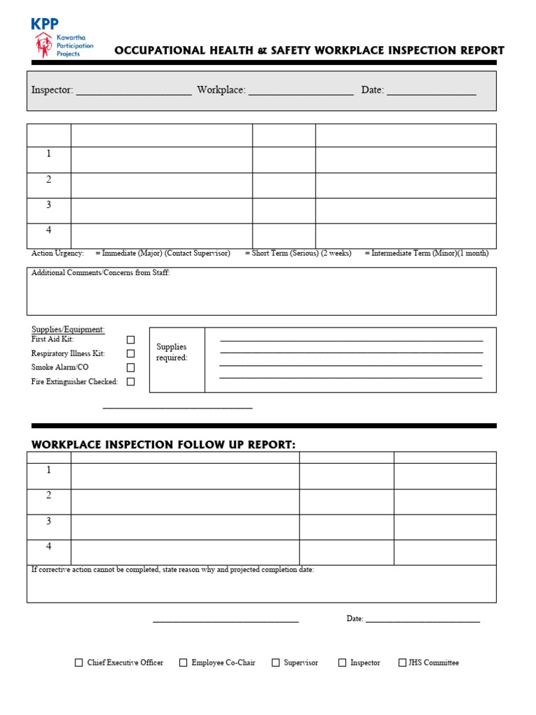 Workplace Inspection Report | PDF | Personal Protective Equipment ...