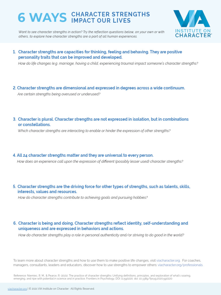 Explore Character Strengths for Growth | PDF | Career & Growth ...