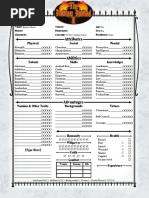 VTM V5 Character Sheet Template | PDF
