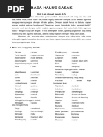 Kamus Kecil Bahasa Halus Sasak | PDF