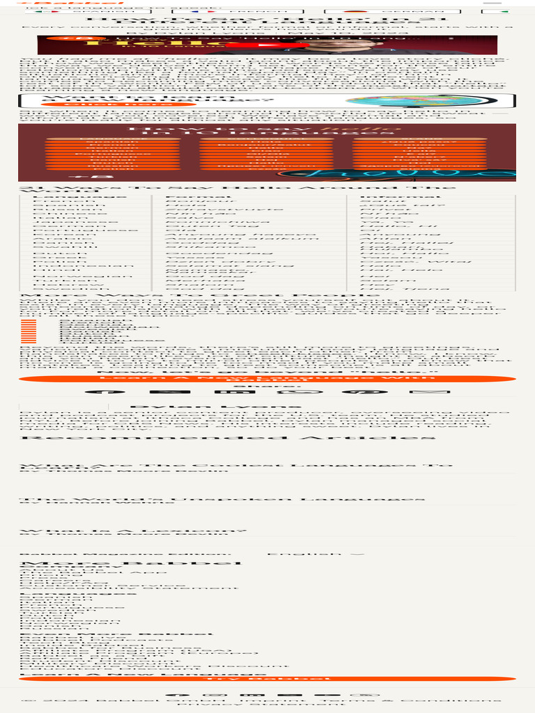 21 Ways to Say Hello Worldwide | PDF | Linguistics | Human Communication