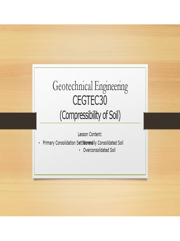 Lecture 9 - Compressibility of Soil | PDF | Soil Science | Applied And ...