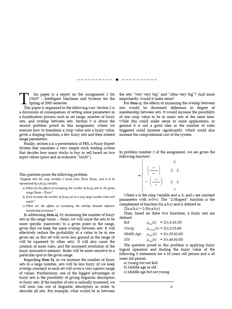A Fuzzy Expert System As A Stock Trading Advisor | PDF | Fuzzy Logic ...