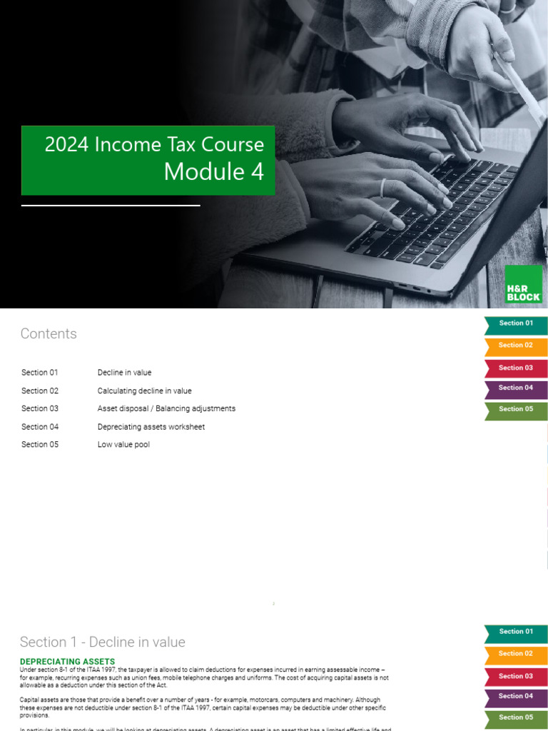 2024 Income Tax Return - Module 04 | PDF | Depreciation | Tax Deduction