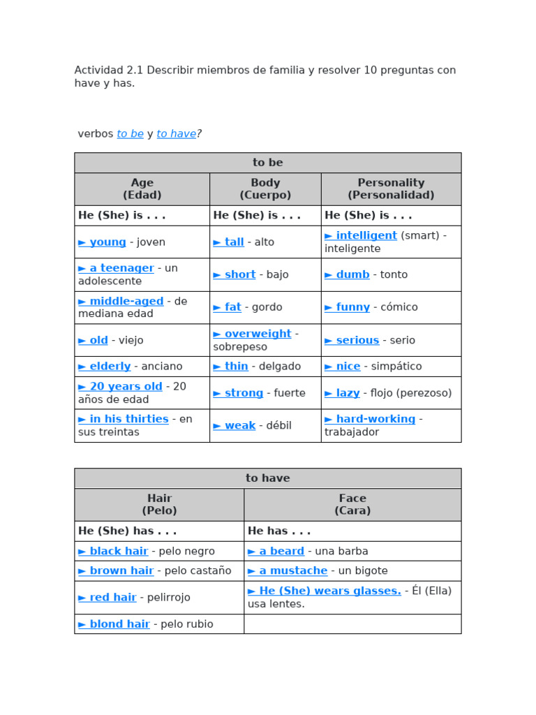 Actividad 3 INGLES | PDF | Hair | Beauty