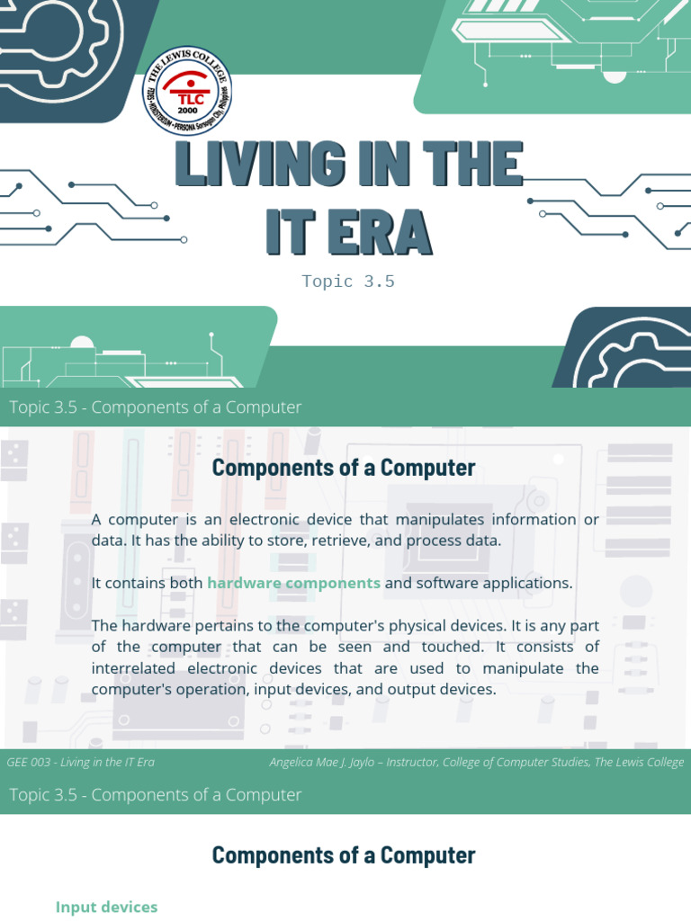 Topic 3.5 | PDF | Input/Output | Computer Hardware