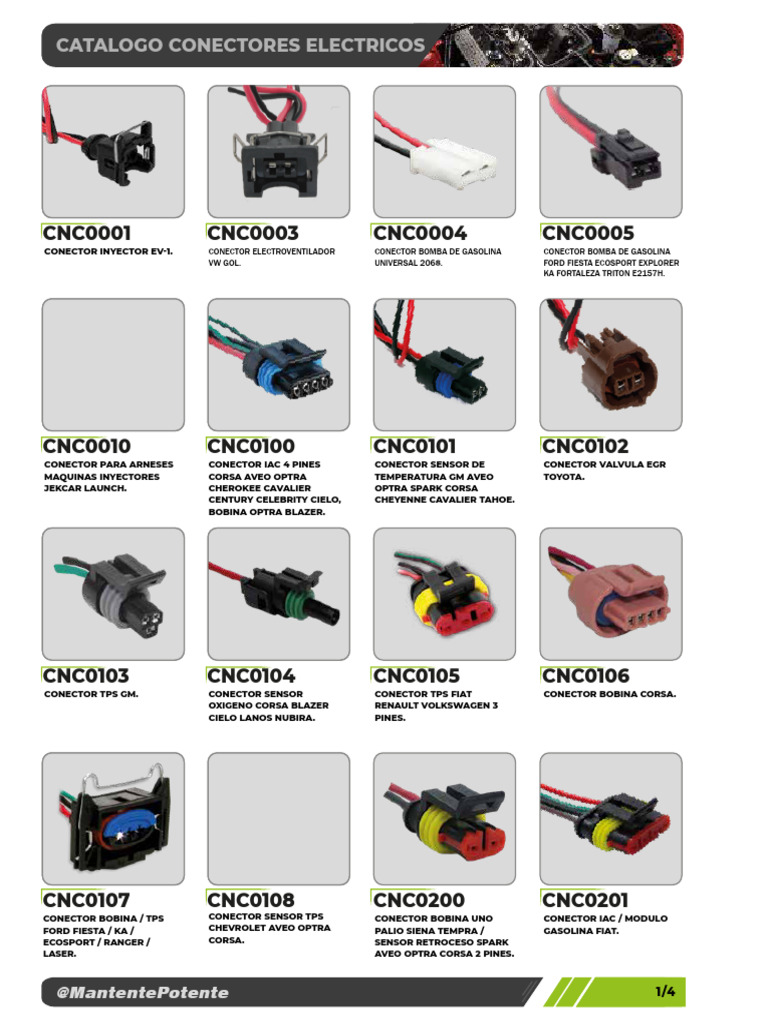 Catálogo de Conectores Eléctricos Automotrices | PDF | Vehículos ...
