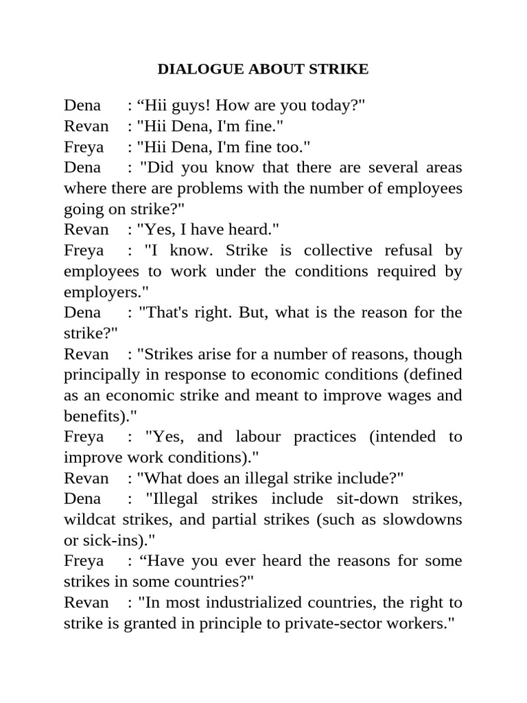 Dialogue About Strike | PDF