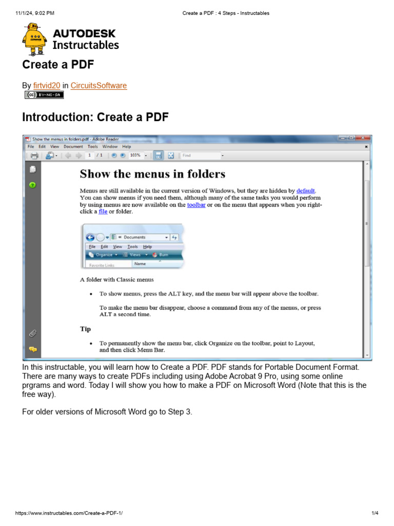 Create A PDF - 4 Steps - Instructables | PDF | Art | Computers