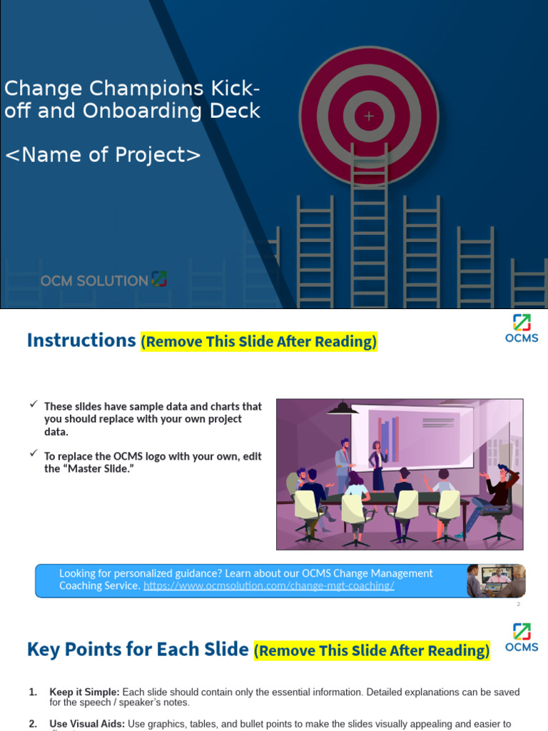Change Champion & Agents Onboarding Kickoff Deck (Template) | PDF | Leadership | Communication