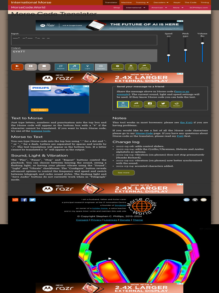 Morse Code Translator Morse Code World | PDF | Text | Encodings