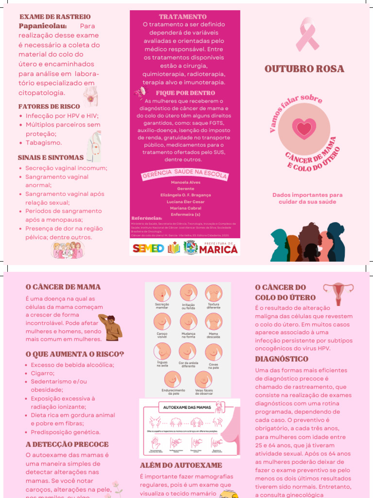 Folder Outubro Rosa - Saúde Na Escola | PDF | Câncer | Câncer cervical