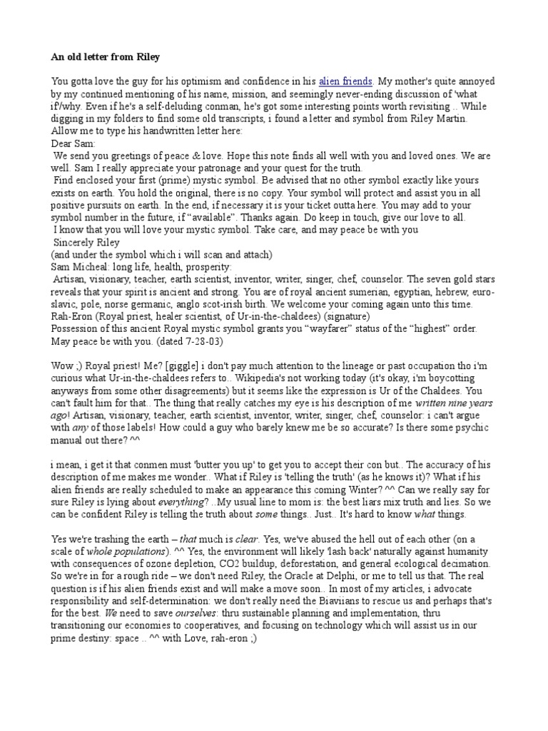 An Old Letter From Riley | PDF