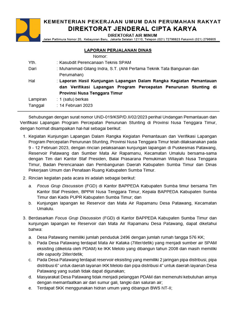 Laporan Kunjungan Lapangan Sumba Timur | PDF