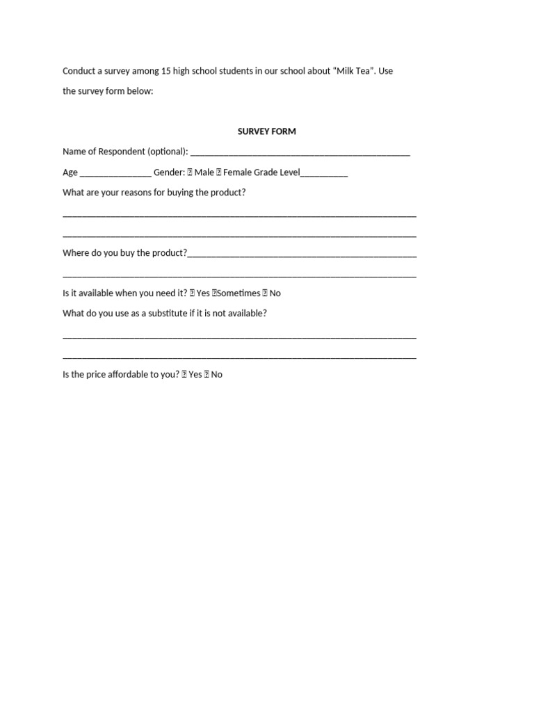 Entrep 10 Survey | PDF | Business