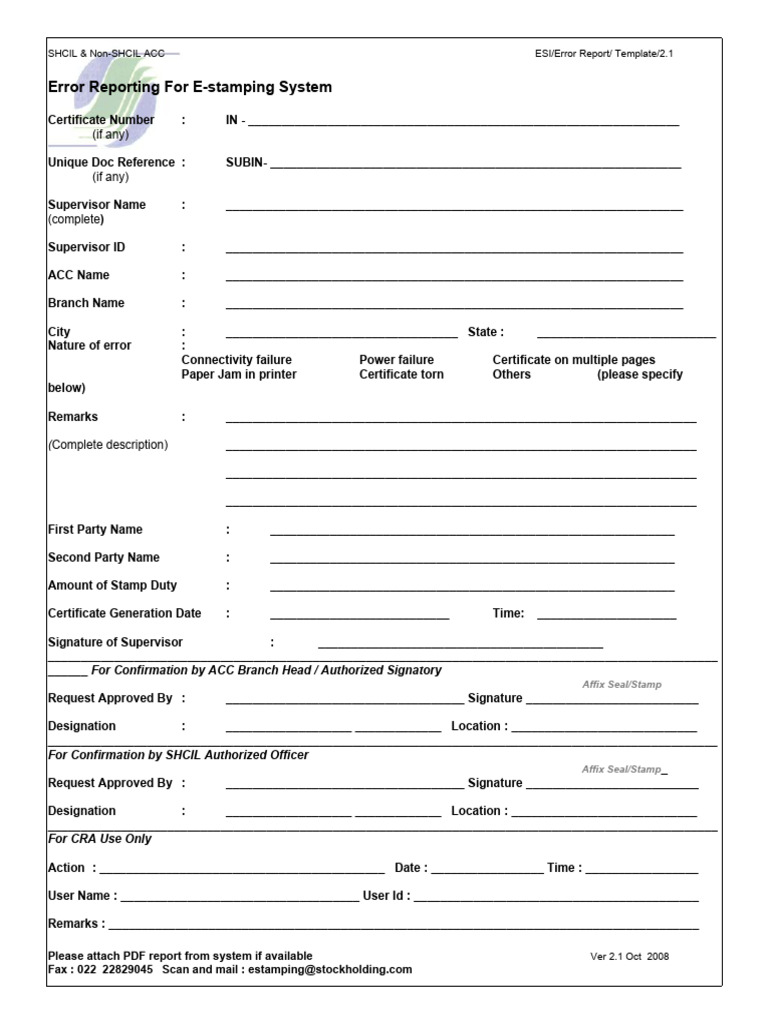 E-Stamping System Error Reporting Guide | PDF | Computing