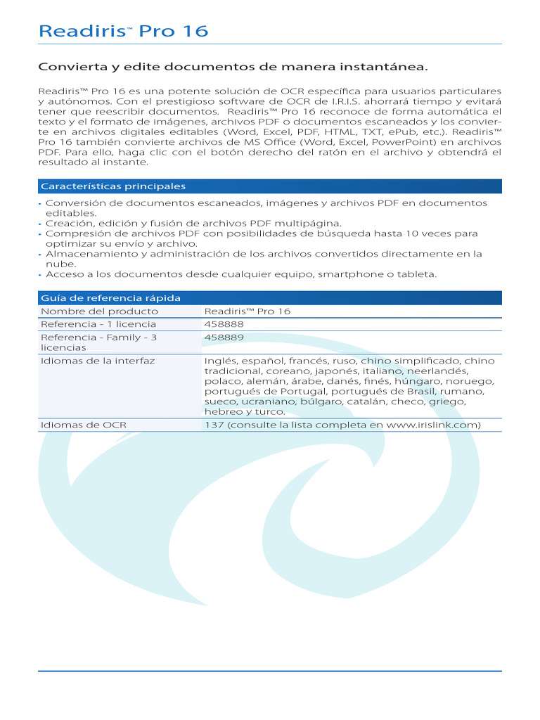 Readiris Pro 16 PC ID Card ES | PDF | Archivo de computadora | Microsoft Word