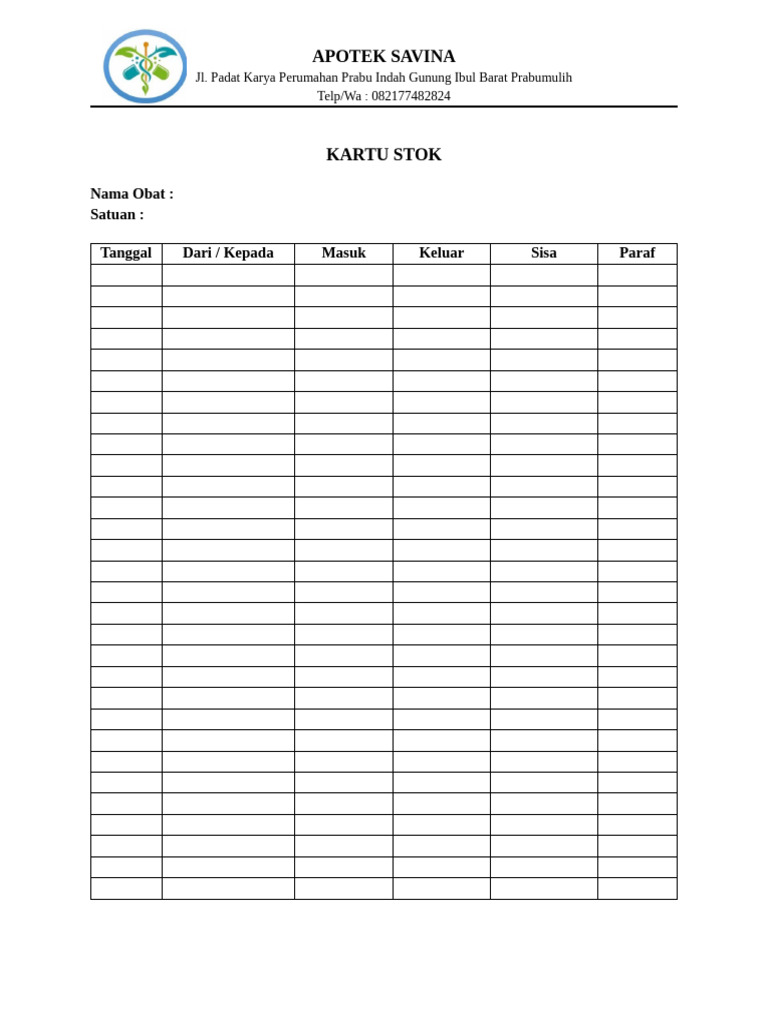 Kartu Stok | PDF