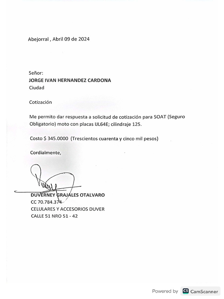 Cotización Soat | PDF