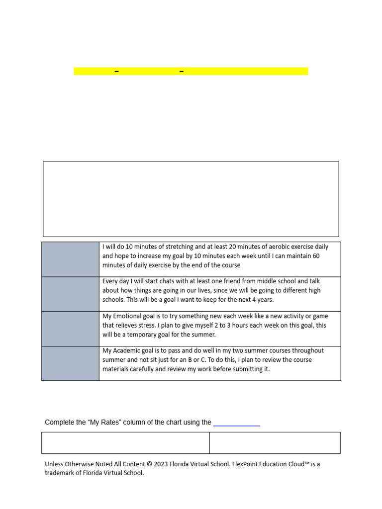 Module One Wellness Plan | PDF | Heart Rate | Physical Fitness