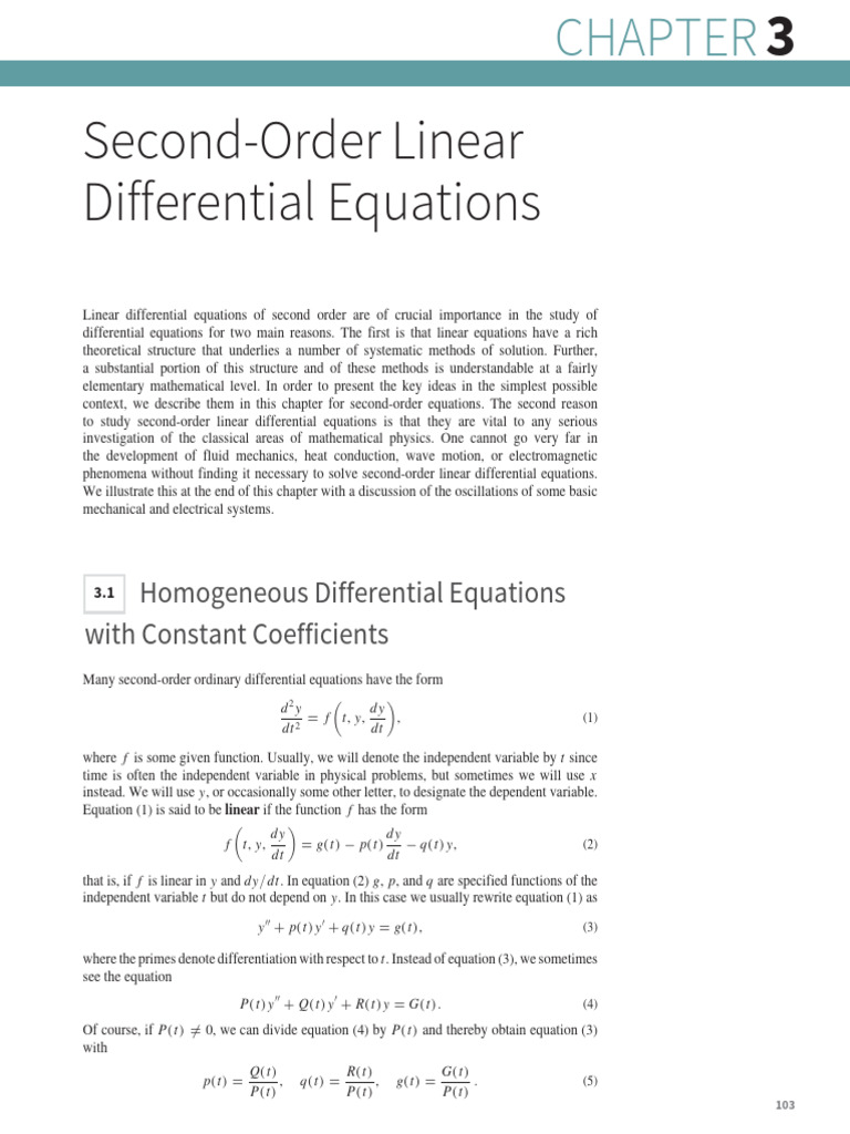 Homogeneous Constant Coefficient | PDF | Equations | Differential Equations