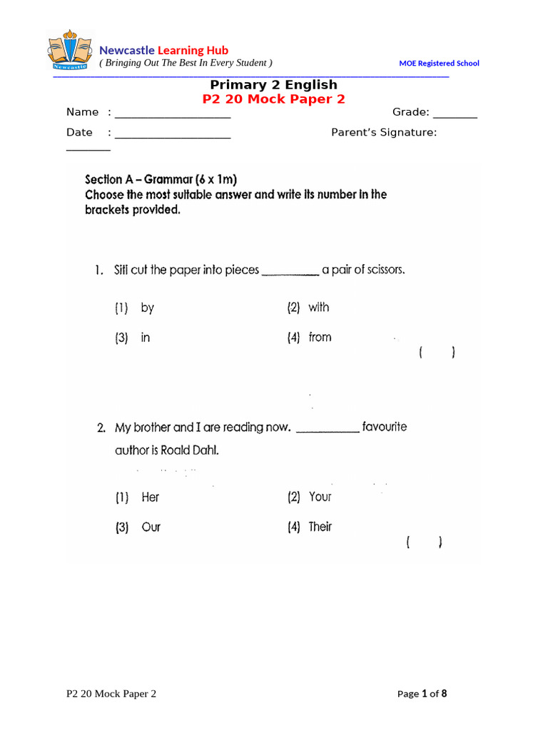 P2 20 Mock Paper 2 | PDF