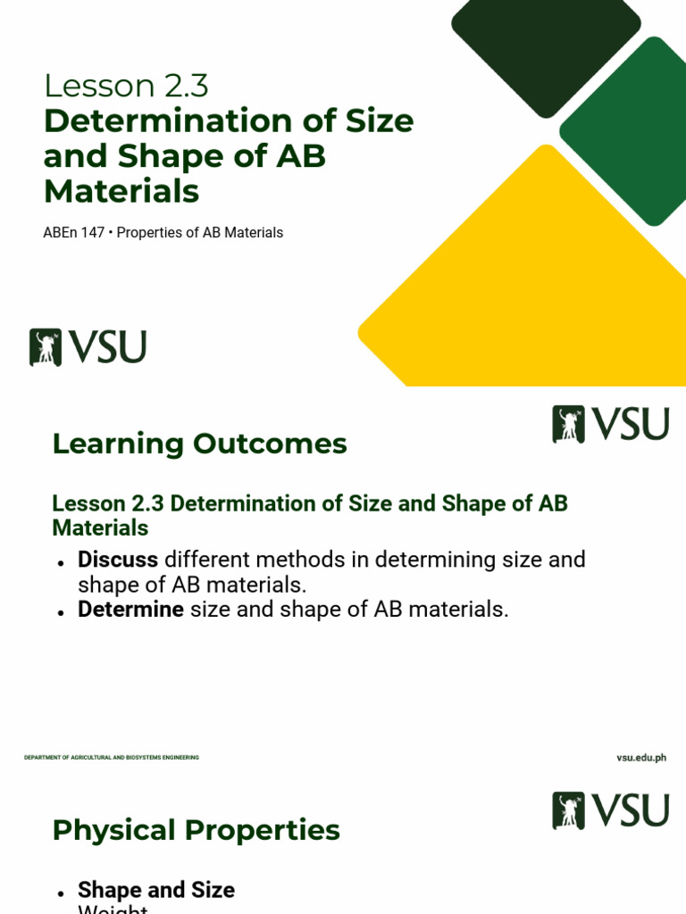 Size and Shape Analysis of AB Materials | PDF | Particle Size ...