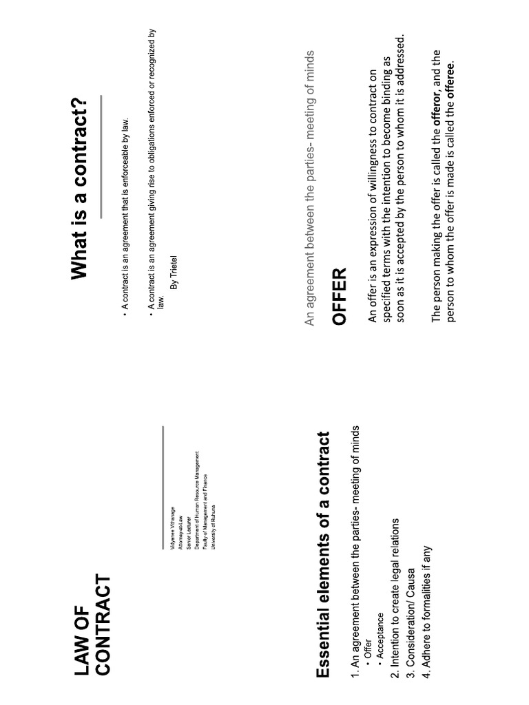 Law of Contract | PDF