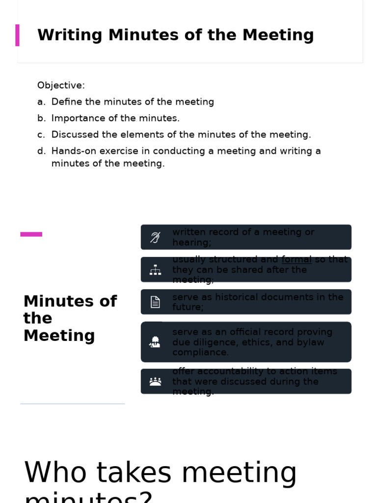 Meeting Minutes Writing Guide | PDF | Quorum | Agenda (Meeting)