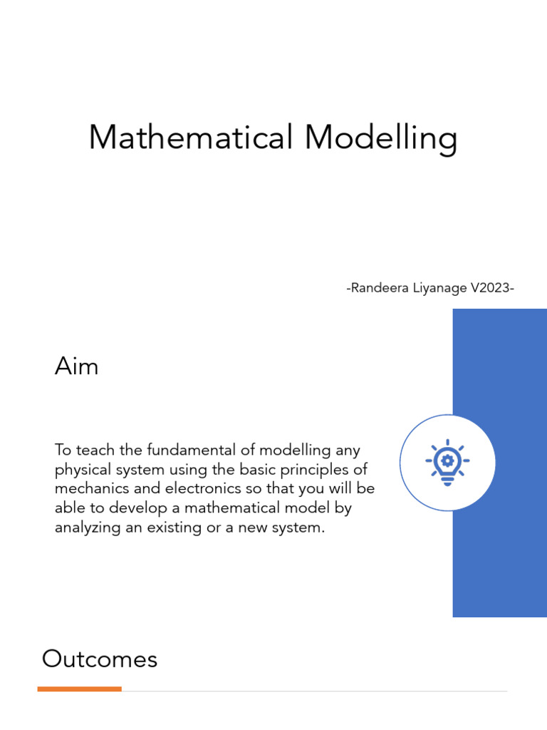 Mathematical Modelling Presentation V2023[1] Pdf Mathematical