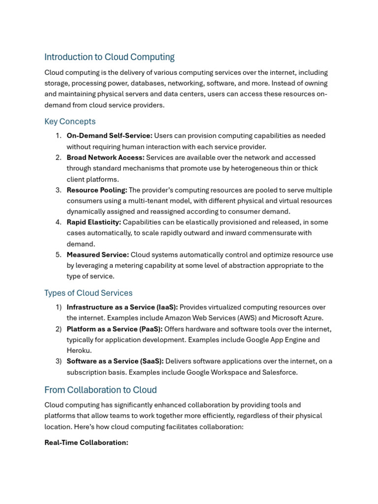 CC unit 1 | PDF | Cloud Computing | Software As A Service