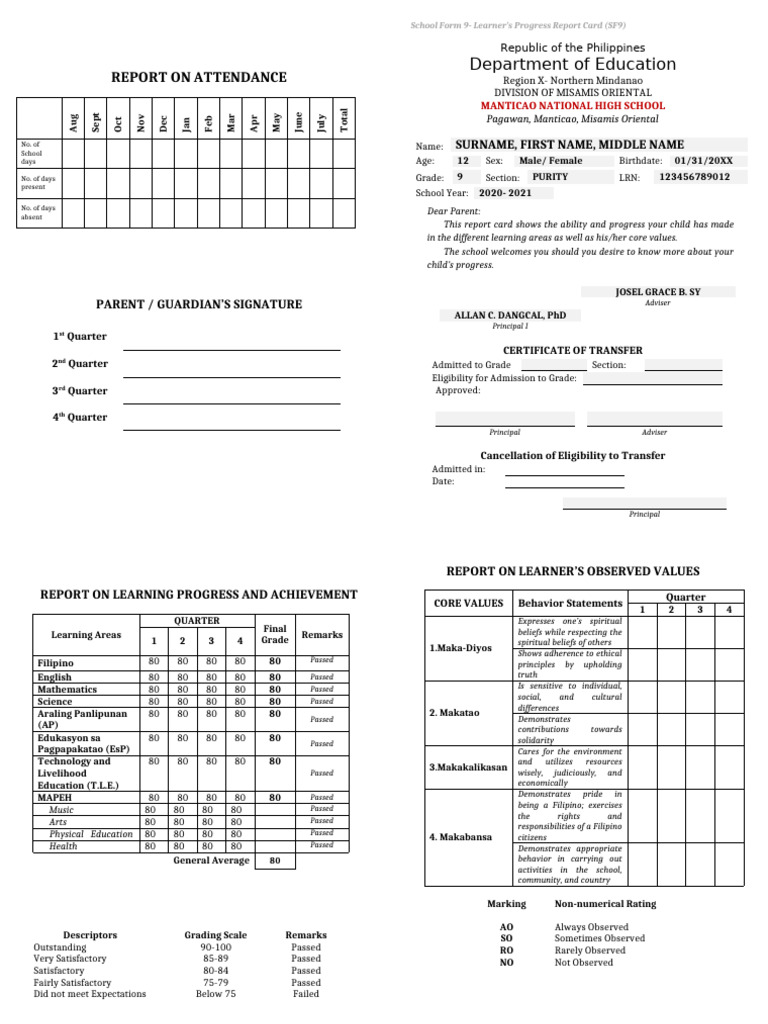 SF9 Report-Card (1) | PDF